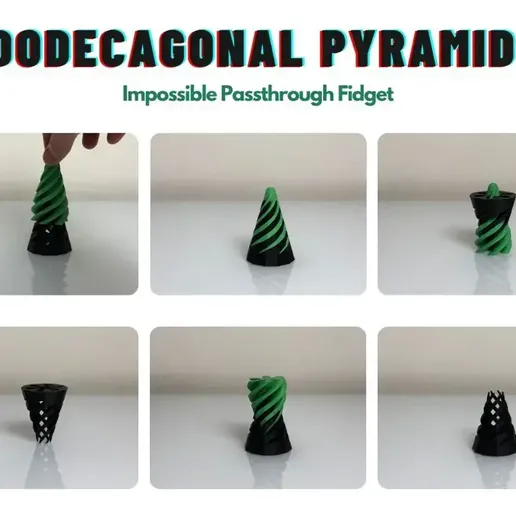 👌 Passthrough Spiral Fidget Toy - Dodecagonal Pyramid・ 3D File for ・Cults