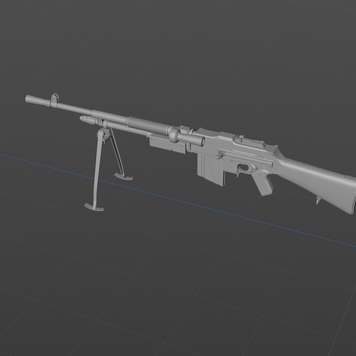 OBJ file American FN M1930 machine gun digital model material 🔫 ・3D ...