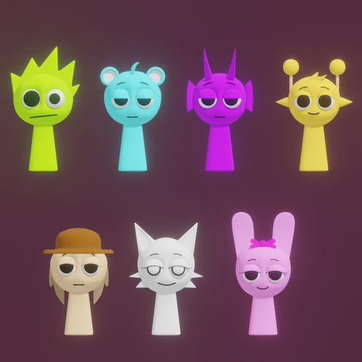 🎮 Sprunki Collection Level 1: 15 3D Models for Printing! 🎮・ STL File ...