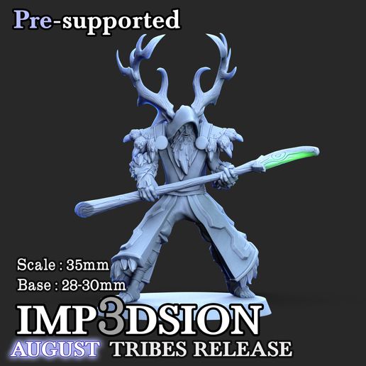 🧝 Elf Druid・Archivo STL para Impresión 3D・Cults