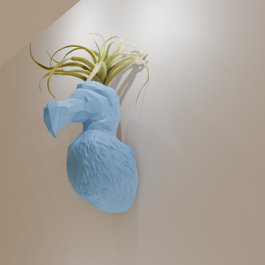 Archivo STL dodo wall mount low poly planter pot flower vase stl 🦤 ...