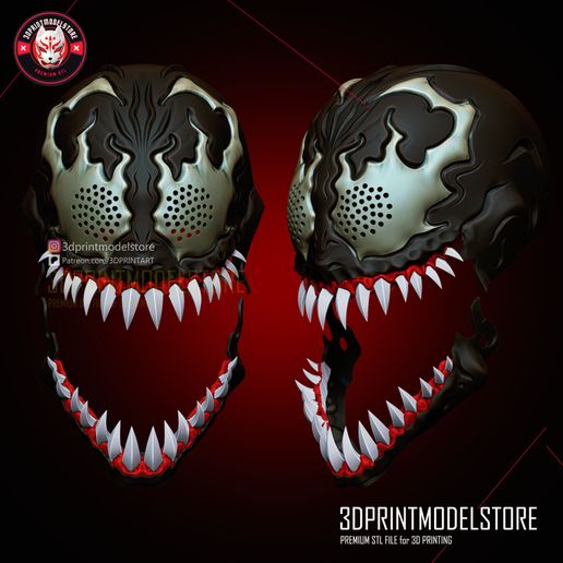 🦸‍♂️ Venom Spiderman Máscara Cosplay・Archivo 3D para Impresión 3D・Cults