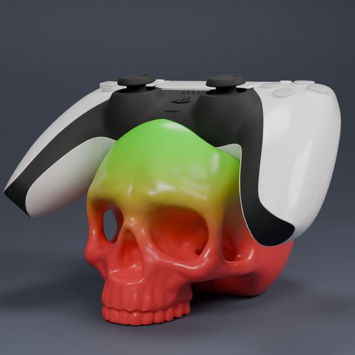 💀 Game Controller Human Skull Stand・ STL File for 3D printing・Cults