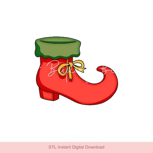 🎄 Christmas Elf Shoe Cookie Cutter STL | Holiday Elf Footwear Cookie ...