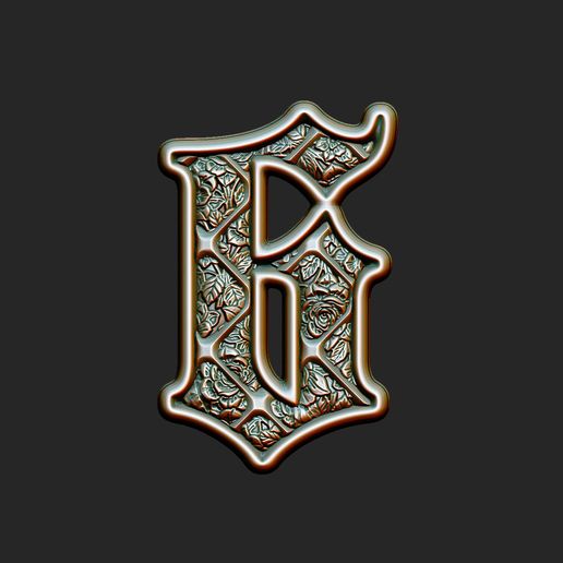 🔢 the gothic baroque rococo numbers design Bronze Relief Symbols・ 3D ...