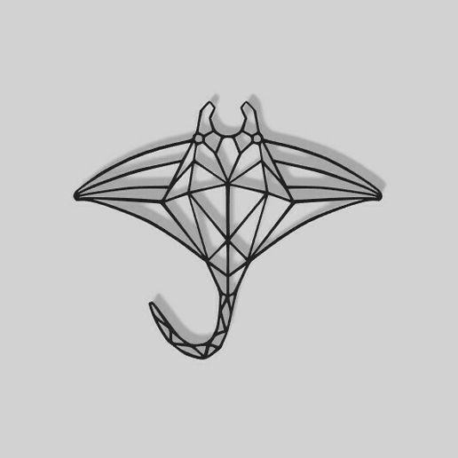 Free STL file Mantaraya Geometrica Decoration - 2D Art 🎨 ・3D print ...