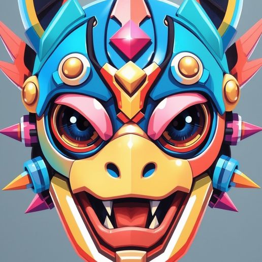 3D file colorful robotic dragon head. 🎨 ・3D printer model to download・Cults