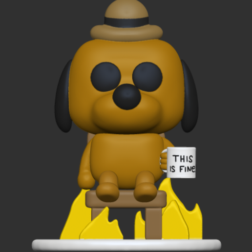 🐕 This is Fine Dog Funko Pop - Meme・ STL File for 3D printing・Cults