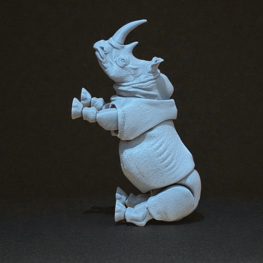 🦏 Jointed Rhino・Free STL File for 3D printing・Cults