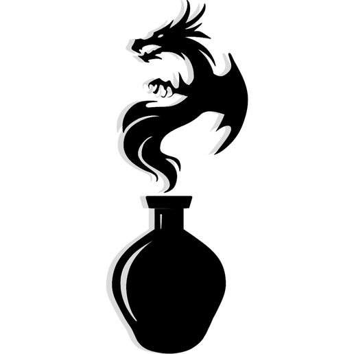 🧪 potion bottle releasing a smoke shaped like a dragon 1 - 2D/3D Wall ...