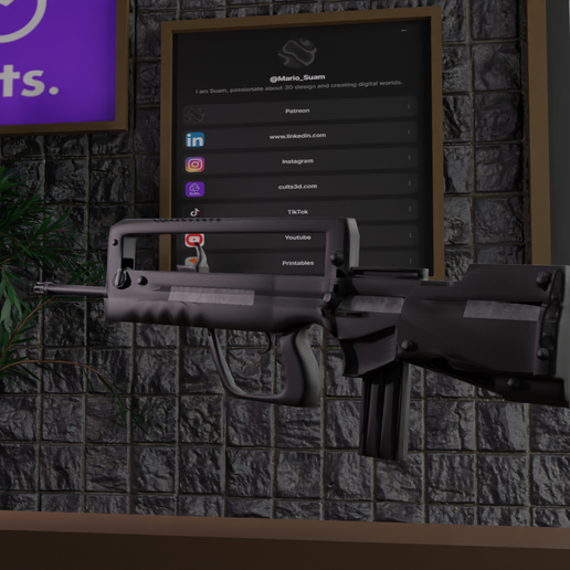🔫 FAMAS Assault Rifle – 3D Printed Replica Model・ STL File for 3D ...