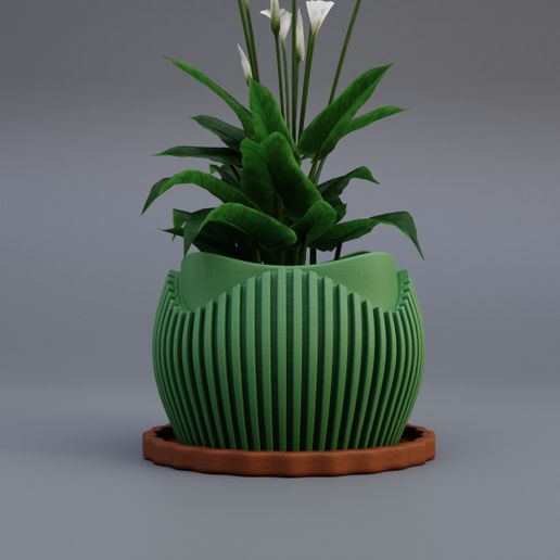 STL file Striped Groove Planter 🪴 ・3D print object to download・Cults