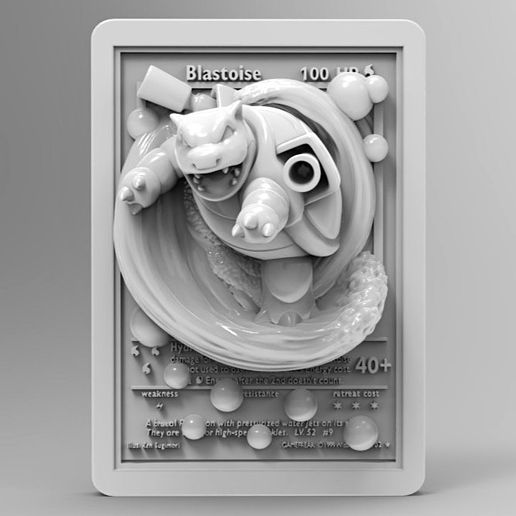 🐉 BLASTOISE 3D Printable Pokémon Card; Pokemon TCG・ STL File for 3D ...