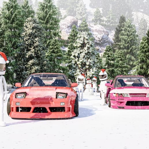 🆕 Cartoon Nissan 180SX new year desktop wallpapers・Free 3D File for 3D ...