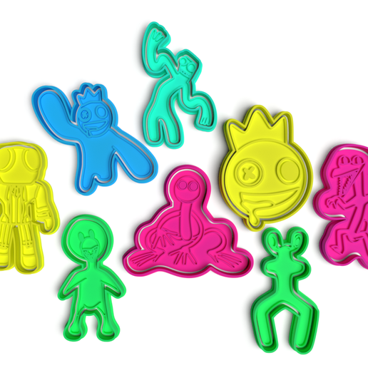 🍪 Cookie Cutter Set Rainbow Friends / Cookie Cutter Rainbow Friends・ 3D ...