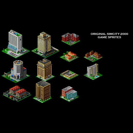 🏙️ SimCity 2000 Dense Residential Buildings・ 3D File for 3D printing・Cults