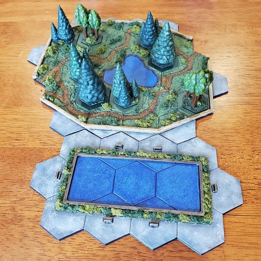 🏙️ Battletech City Hex Tiles - Park and Lake・ STL File for 3D printing ...