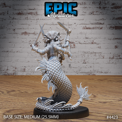 3D file Naga Queen Attack ‧ DnD Miniature ‧ Tabletop Miniatures ...