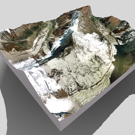 ⛰️ Mountain landscape Lanjam Glacier Gandaki Pradesh Nepal・ STL File ...