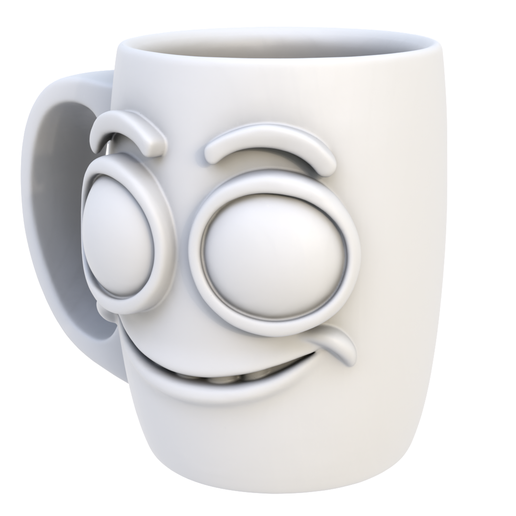 ☕ Mug smiling 02・ 3D File for 3D printing・Cults