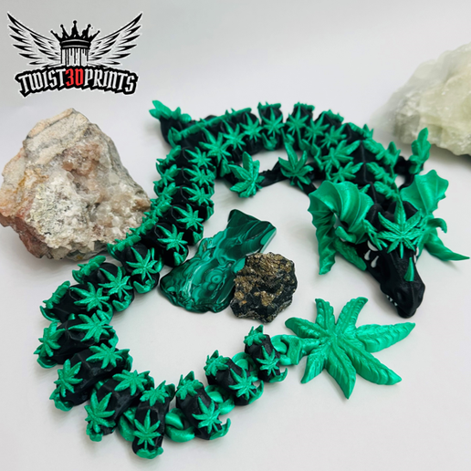 🐉 Hemp Dragon 420, Articulated Dragon Flexi・ STL File for 3D printing・Cults