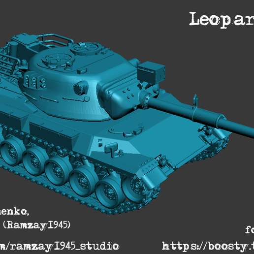 🐆 Leopard 1 NL Dutch coldwar MBT 1:100・ STL File for 3D printing・Cults