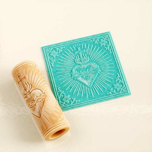 💜 Sacred Heart Texture Roller・ STL File for 3D printing・Cults