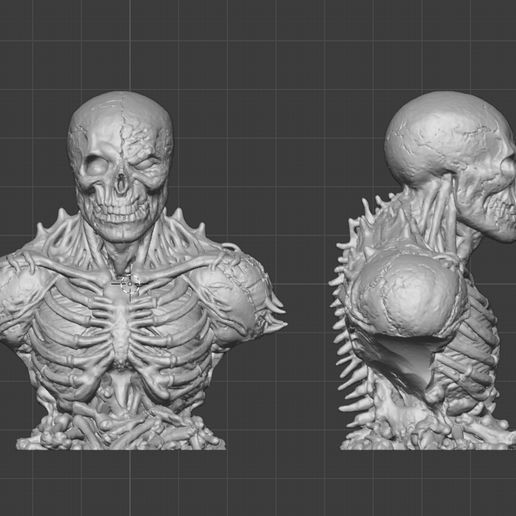 half skeleton half man