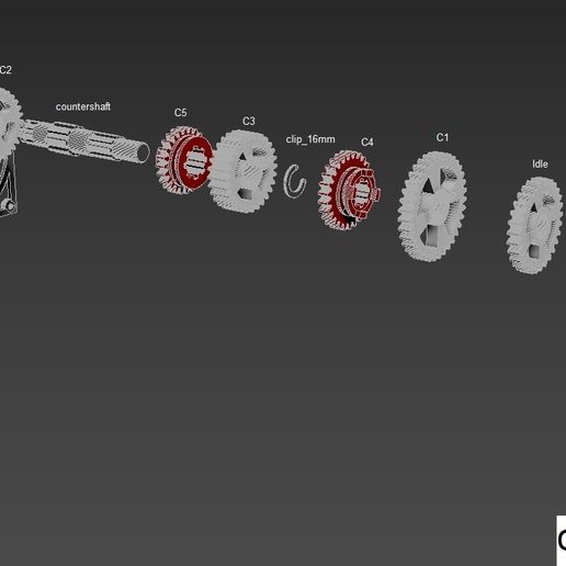 ⚙️ Sequential 5 Speed Gearbox・ STL File for 3D printing・Cults