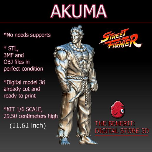 STL file Akuma// Street Fighter 👫 (OBJ and 3MF)・3D printer design to ...