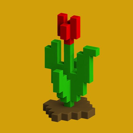 🌷 TULIP FROM MINECRAFT・Free STL File for 3D printing・Cults