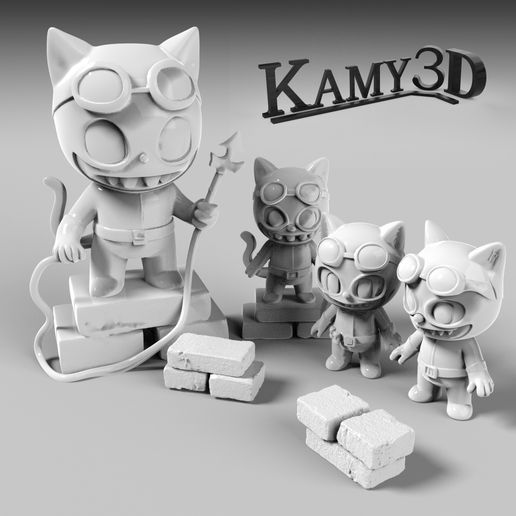 🐱 cat woman pack - labubu style・ STL File for 3D printing・Cults