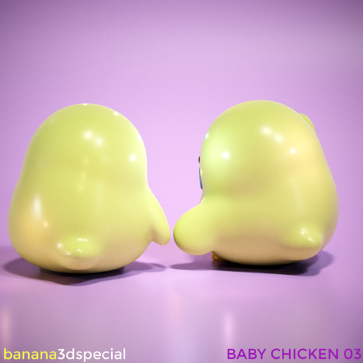 👶 Cute Chibi Baby Chicken Silly Couple - For 3D Printing・ STL File for ...