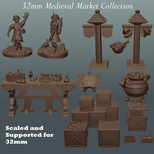 🎲 32mm Medieval Market Alchemist's Stall: Potions, Merchants, and ...