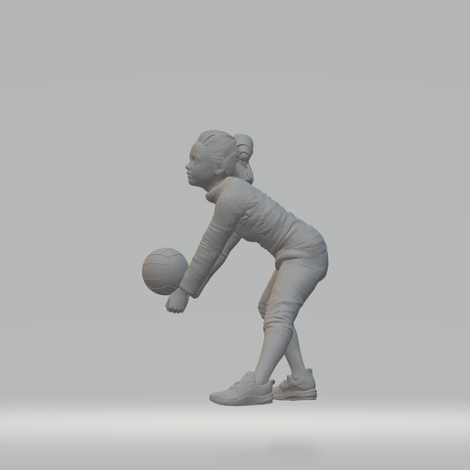 STL file girl playing volleyball 👧 ・3D printer design to download・Cults