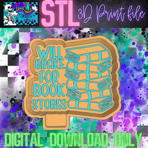 STL file Will Brake for Book Stores STL Freshie Housing 📚 ・3D printable ...