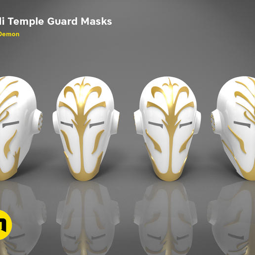 🕍 4 Jedi Temple Guard Masks・ OBJ File for ・Cults