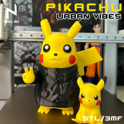 🐉 PIKACHU URBAN VIBES / MULTIPARTS / 3MF MULTICOLOR (2 expressions + 2 ...