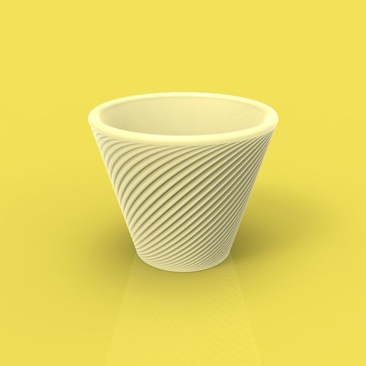 💐 Modern Flower Pot・Free STL File for ・Cults