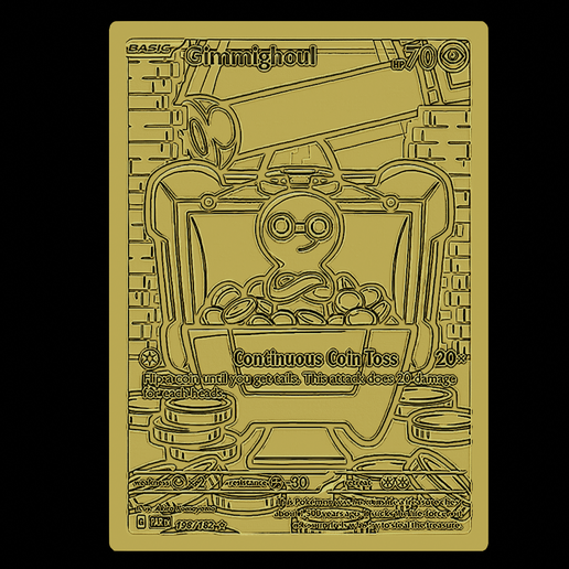 🐉 Gimmighoul Pokemon card anime・Free STL File for 3D printing・Cults