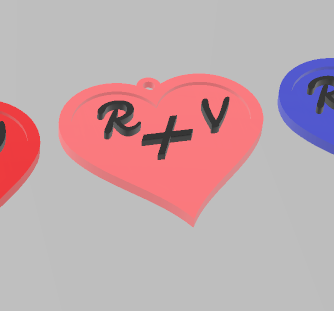 🗝️ Keyring Heart letter R + V・Archivo STL para ・Cults