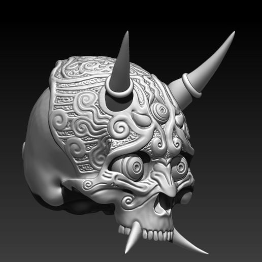 💀 oni skull・ STL File for ・Cults