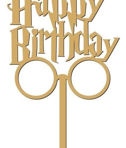 🎂 Topper happy birthday Harry Potter・Archivo STL para Impresión 3D・Cults