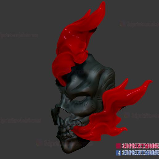 👻 Máscara de Ghost Rider - Casco Marvel Comic Cosplay Halloween・Archivo ...