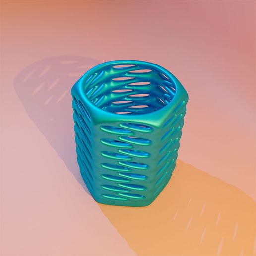 ️ ABSTRACT PENCIL HOLDER・Free STL File for ・Cults