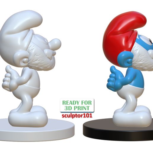 🎨 The Smurfs 3D Model - Papa Smurf fan art printable model・ 3D File for ...