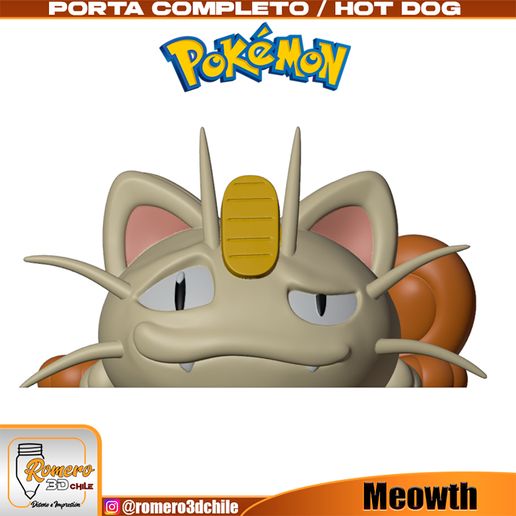 🐉 Meowth / Pokemon Classic Complete Holder・ STL File for 3D printing・Cults