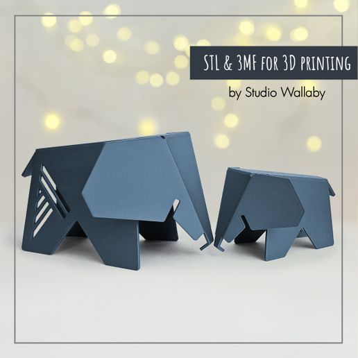 printable 3d elephant template