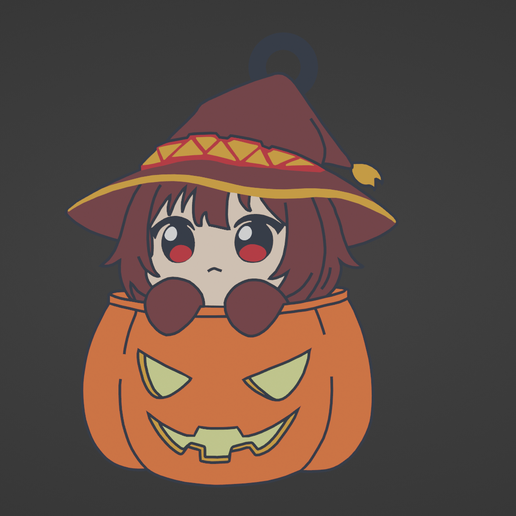 3D file Llavero de Halloween Megumin / Megumin Halloween Keychain 🎃 ・3D ...