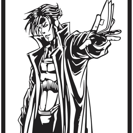 gambit x men coloring pages